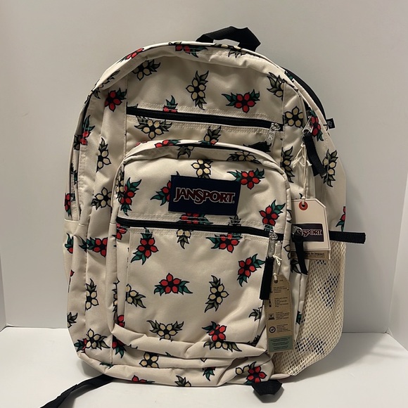 Jansport | Bags | Jansport Tattoo Blossom Cream 5 Big Student Backpack ...
